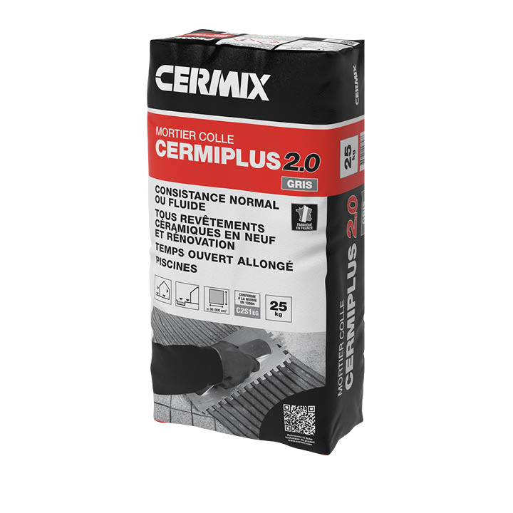 CERMIPLUS 2.0 - Mortier colle amélioré onctueux pour travaux courants en neuf et rénovation ...