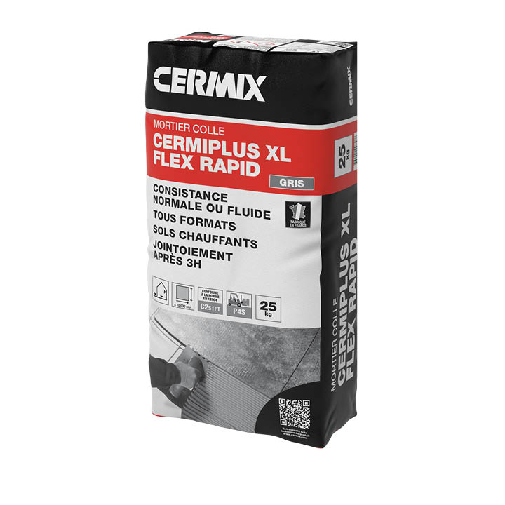 CERMIPLUS XL FLEX RAPID - Mortier colle amélioré à haute déformabilité. Gâchage normal - Cermix ...