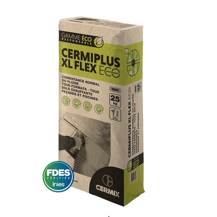 CERMIPLUS XL FLEX ECO - Mortier colle amélioré à haute déformabilité, gâchage normal ou fluide ...